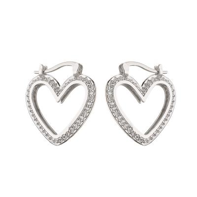 China 925 Sterling Silver Micro Pave Hoop Earrings 5A CZ Stone Fashion Jewelry for Women for sale