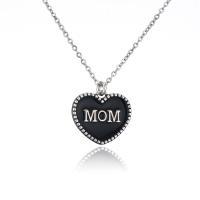 China 925 Sterling Silver Enamel Letter Pendant Necklace Custom Love Heart Mom Charm OEM for sale