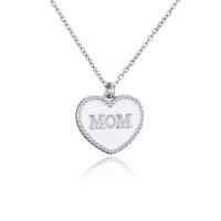 China 925 Sterling Silver Enamel Letter Pendant Necklace Custom Love Heart Mom Charm OEM for sale