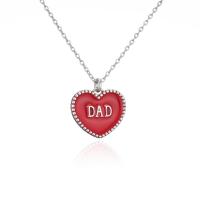 China 925 Sterling Silver Enamel Letter Pendant Necklace Custom Love Heart Mom Charm OEM for sale