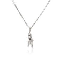 China 925 Sterling Silver Chain Necklace Unique Handsome Middle Finger Pendant for sale