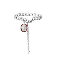 China 925 Sterling Silver Chain Bracelet with Crystal Pendant Customizable Jewelry OEM for sale