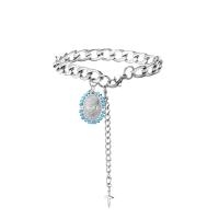 China 925 Sterling Silver Chain Bracelet with Crystal Pendant Customizable Jewelry OEM for sale
