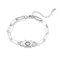 China 925 Sterling Silver Zircon Charm Bracelet Jewelry OEM Custom 7.5 Inch for sale