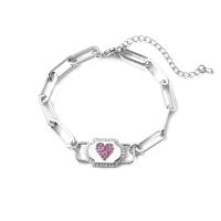 China 925 Sterling Silver Zircon Charm Bracelet Jewelry OEM Custom 7.5 Inch for sale