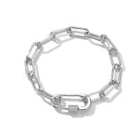 China 925 Sterling Silver Zircon Charm Bracelet Jewelry OEM Custom 7.5 Inch for sale