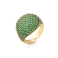 China 18k Gold Plated Chunky Micro Pave CZ Ring Rock Style Men Hip Hop Jewelry Adjustable Size for sale