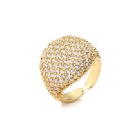 China 18k Gold Plated Chunky Micro Pave CZ Ring Rock Style Men Hip Hop Jewelry Adjustable Size for sale
