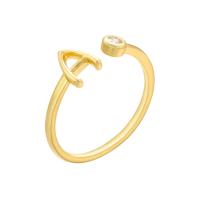 China 18k Gold Plated Diamond Initial Ring Engagement Adjustable Ring for Women for sale