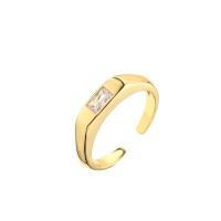 China 18K Gold Plated Diamond Couple Ring Adjustable Neutral Size Hypoallergenic for sale
