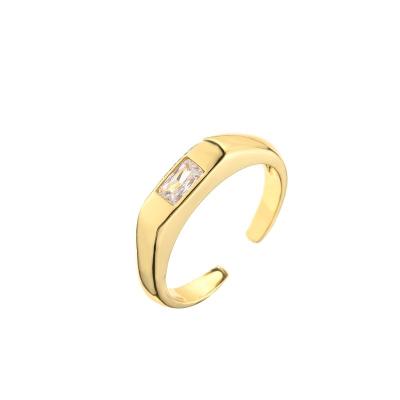 China 18K Gold Plated Diamond Couple Ring Adjustable Neutral Size Hypoallergenic for sale