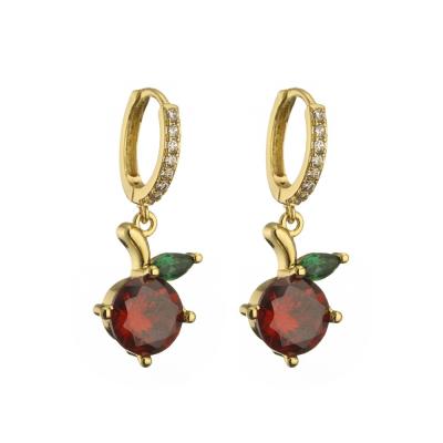 China Rhinestone Crystal Fruit Earrings 925 Silver Hoop Earrings OEM Custom Jewelry for sale