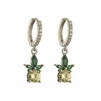 China Rhinestone Crystal Fruit Earrings 925 Silver Hoop Earrings OEM Custom Jewelry for sale