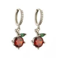 China Rhinestone Crystal Fruit Earrings 925 Silver Hoop Earrings OEM Custom Jewelry for sale
