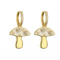 China Cute Enamel Gold Plated Drop Earring Mushroom Dangle Earrings for sale
