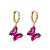 China Cubic 18k gold plated hoop earrings for sale