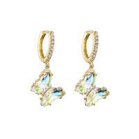 China Cubic 18k gold plated hoop earrings for sale
