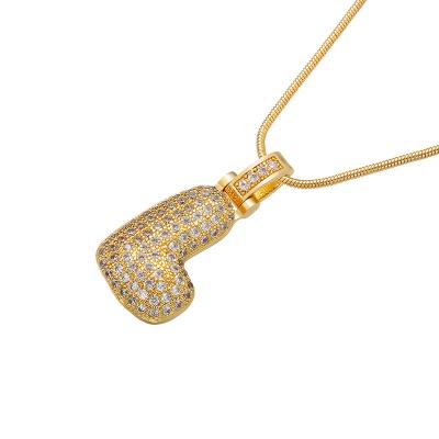 China Gold Plated Crystal CZ Letter Pendant Necklace 26 Initial Hip Hop Charms Pendants for sale