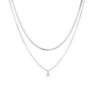 China OEM Sterling Silver Letter Pendant Necklace Initial A to Z Charm Jewelry 18 Inch for sale