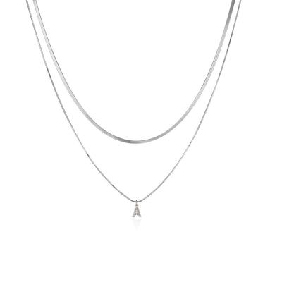 China OEM Sterling Silver Letter Pendant Necklace Initial A to Z Charm Jewelry 18 Inch for sale