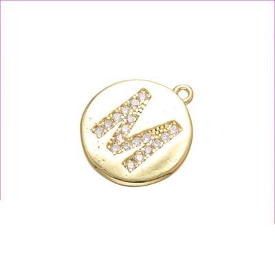 China 26 Initial Letter Pendant Necklace DIY Gold Silver Jewelry Customizable 18mm for sale