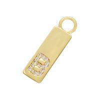 China 18K Gold Initial Letter Zircon Charm Pendants for DIY Jewelry Making 30mm for sale