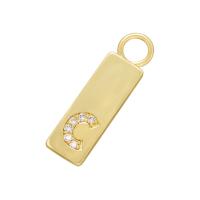 China 18K Gold Initial Letter Zircon Charm Pendants for DIY Jewelry Making 30mm for sale