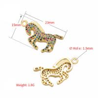 China 18k Gold Unicorn Pendant Horse Charms Bracelet Necklace DIY Pave CZ Zircon Jewelry Making Accessories for sale
