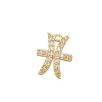 China Micro Pave 18K Gold Pendant Diamond CZ Gold Constellation Pendant for sale