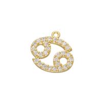 China Micro Pave 18K Gold Pendant Diamond CZ Gold Constellation Pendant for sale