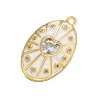 China Gold Plated Oval Enamel Heart Pendant with Zircon Charm for Jewelry Making for sale
