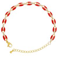 China 18K Gold Plated Zircon Drip Oil Bracelet Geometric DIY Chain Link Jewelry 7.5 Inch for sale