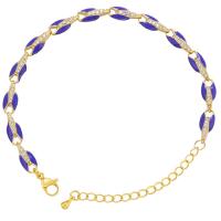 China 18K Gold Plated Zircon Drip Oil Bracelet Geometric DIY Chain Link Jewelry 7.5 Inch for sale