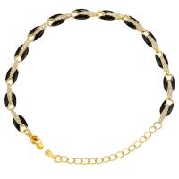 China 18K Gold Plated Zircon Drip Oil Bracelet Geometric DIY Chain Link Jewelry 7.5 Inch for sale