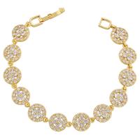 China 18k Gold Plated Zircon Geometric Heart Diamond Bracelet 7.5 Inch Jewelry for sale