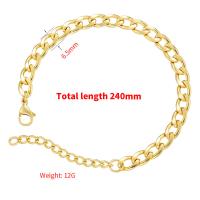 China Cuban 18K Gold Plated Stainless Steel Bracelet 8mm Men Link Chain for sale
