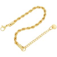China Gold Plated Stainless Steel Twist Rope Chain Bracelet for Women 7 Inch for sale