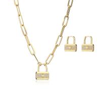 China 18K Gold Star Lock Diamond Pendant Necklace Clavicle Chain 45cm for sale