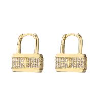 China 18K Gold Star Lock Diamond Pendant Necklace Clavicle Chain 45cm for sale