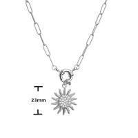 China OEM 18K Gold Plated Sunflower Pendant Necklace and Earring Set with Zircon for Women for sale