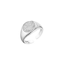 China Pave Crystal Free Size Rings Chucky 925 Silver Smiley Face Ring for sale