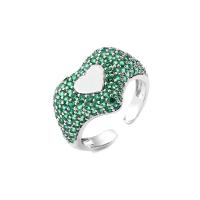 China 925 Sterling Silver Heart Shape CZ Cubic Zirconia Engagement Ring Resizable for sale