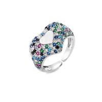 China 925 Sterling Silver Heart Shape CZ Cubic Zirconia Engagement Ring Resizable for sale