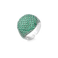 China Party Sterling Silver Crystal Jewelry Crystal Open Pave Ring Adjustable for sale