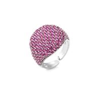 China Party Sterling Silver Crystal Jewelry Crystal Open Pave Ring Adjustable for sale