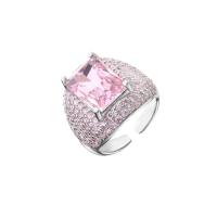 China OEM S925 Silver Diamond Ring Crystal Gemstone Mens Hip Hop Ring Resizable for sale