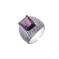 China OEM S925 Silver Diamond Ring Crystal Gemstone Mens Hip Hop Ring Resizable for sale