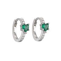 China 925 Sterling Silver Crystal Hoop Earrings Heart Zircon Jewelry for Women for sale