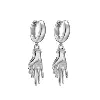 China Sterling Silver Zircon Hoop Earrings with Bear Pendant for Women 925 Silver Jewelry for sale
