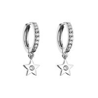 China Custom Zircon Crystal Sterling Silver Diamond Earrings Hoop for sale